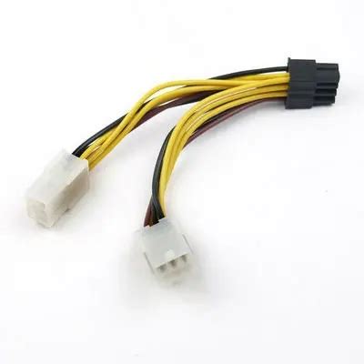 Free Shipping Cheap Dual 6 Pin PCI Express Female To 8 Pin PCI Express Male Y Splitter Power