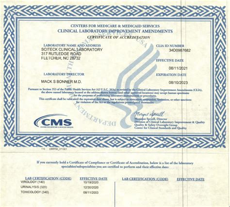 Accreditations And Certificates Sciteck Clinical Laboratories
