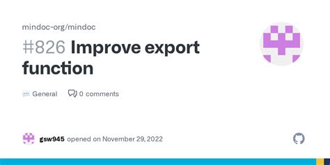 Improve Export Function · Mindoc Org Mindoc · Discussion 826 · Github