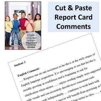 ESL Progress Report Comments For English Language Learners By