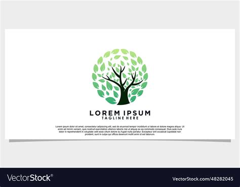 Tree Life And Roots Logo Design With Template Vector Image