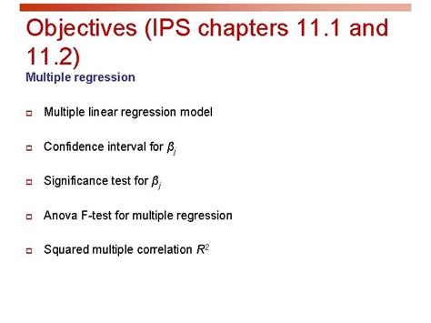 Multiple Regression Inference For Multiple Regression A Case