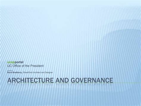 Architecture And Governance Pptx