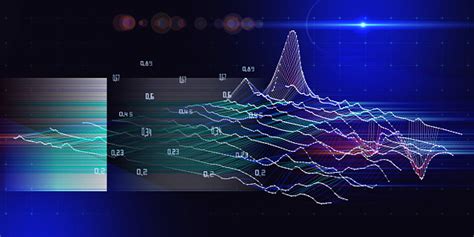 어두운 와이어 프레임 그리드와 추상적 인 배경 분석 연구 알고리즘의 시각적 프리젠 테이션 빅 데이터 기술 개념 비즈니스 과학 및