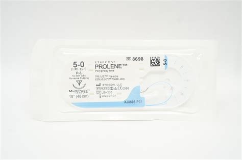 Ethicon 8698 5 0 Prolene Stre P 3 13mm 3 8c Reverse Cutting 18inch X