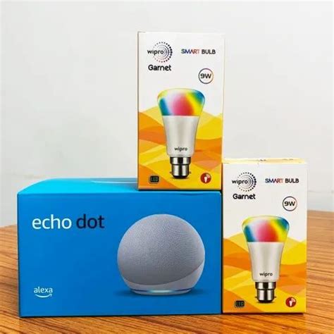Chrome Round Echo Dot Wipro Watts WiFi Enabled Smart LED Bulb At Rs In Chennai