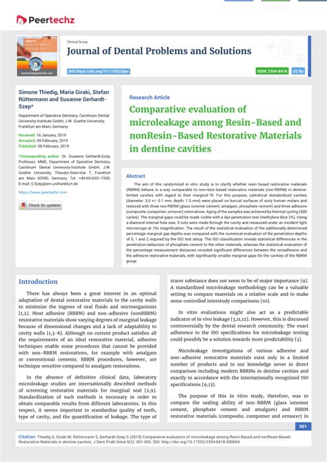 Pdf Comparative Evaluation Of Microleakage Among Resin Based And Nonresin Based Restorative