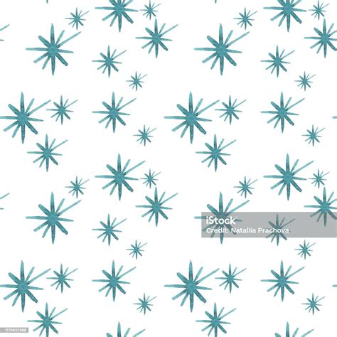 패턴 원활한 손으로 그린 수채화 블루 녹색 동결 눈송이와 흰색 배경에 고립 된 원 크리스마스에 대한 스톡 벡터 아트 및 기타 이미지 크리스마스 12월 1월 Istock