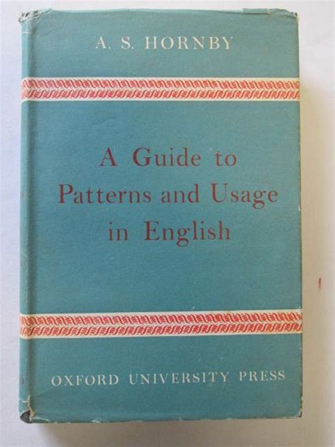 A Guide To Patterns And Usage In English By Hornby Albert Sydney Good Hardcover Goldstone