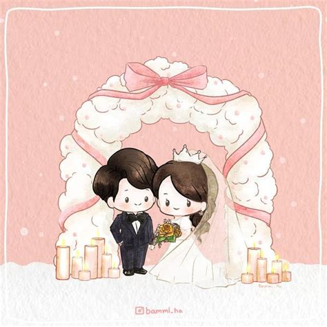 밤미💜 이모티콘l 문구 On Instagram 팔로워이벤트 존경하고 애정하는 연서작가님께서 곧 결혼을 하신다는 소식을 듣고 팔로워 이벤트 겸사겸사 그려드린 일러스트