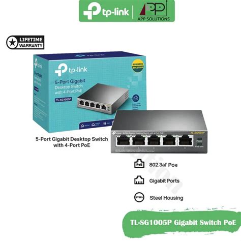 Tp Link Switch Gigabit Port Poe Uplink Tl Sg P Lifetime
