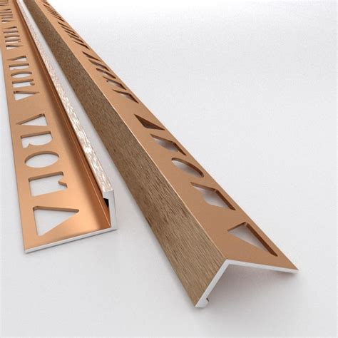 Brushed Copper 12mm Straight Edge Aluminium Tile Trims Total Look Tiles