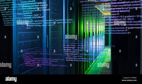 Image Of Multicolored Computer Programming Language Over Data Server