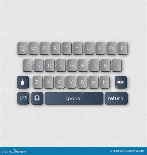 Vector Modern Keyboard Of Smartphone Alphabet Buttons Stock Vector Illustration Of Phone