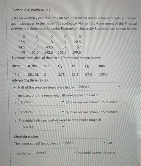 solved section 3 3 problem 31 data on weekday exercise