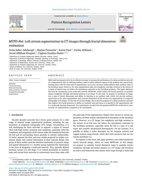 Pdf Mtfd Net Left Atrium Segmentation In Ct Images Through Fractal