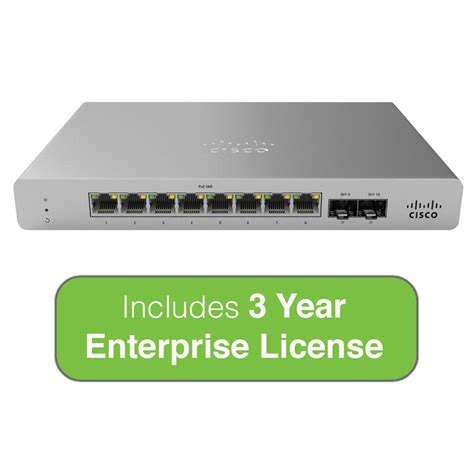 Cisco Meraki Ms120 8 Cloud Managed Compact Switch 8x 1gbe Ports 2x 1g Sfp