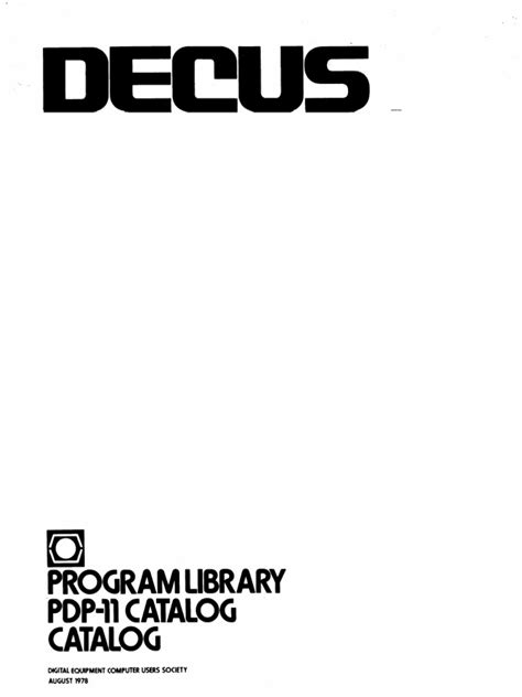 Decus Catalog Pdp 11 Aug78 Pdf Subroutine Operating System