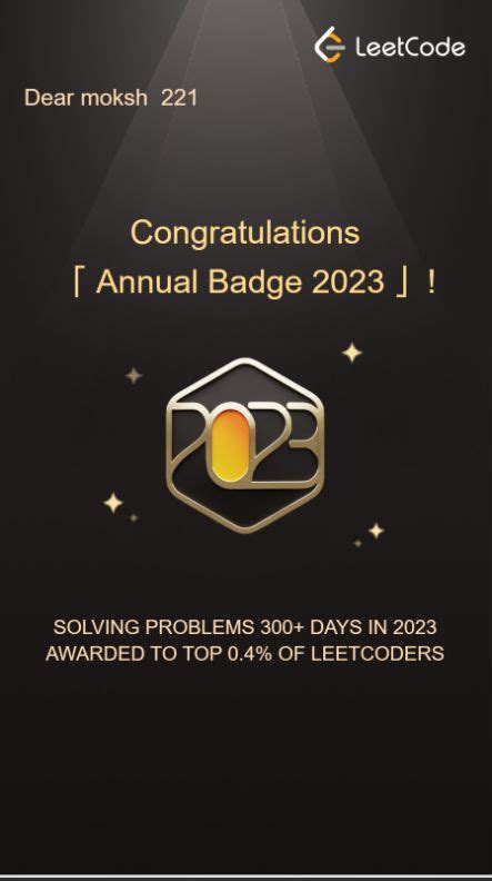 Leetcode Annualbadge Problemsolving Continuouslearning Growth