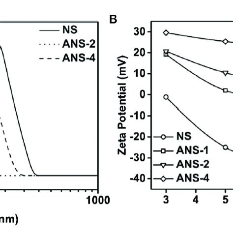 A Size Of Untreated Ns And Aptes Treated Nanoparticles B