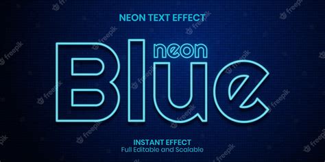 Premium Vector Editable Neon Blue Text Effect