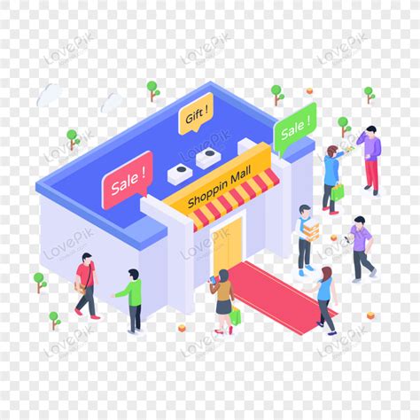 쇼핑 센터 등 축 측 벡터 그래프 Png 일러스트 무료 다운로드 Lovepik