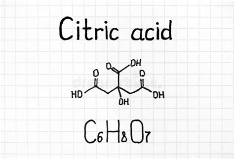 Handwriting Chemical Formula Of Citric Acid Stock Image Image Of
