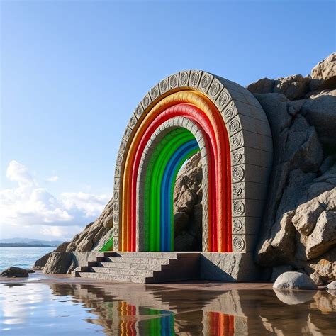 Rainbow Colored Portal Rainbow Portal To Another Dimension