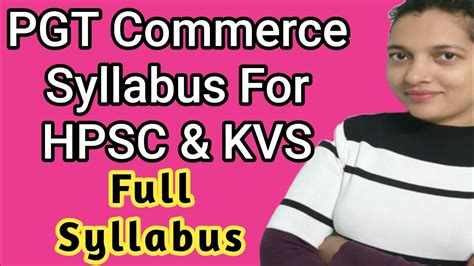 hpsc pgt commerce syllabus kvs pgt commerce preparation kvs pgt