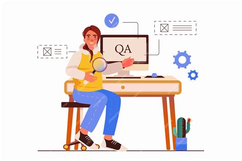 Premium Vector Qa Engineer Concept With People Scene In The Flat Cartoon Style The Employee