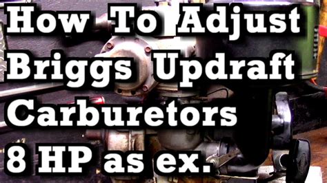 Briggs And Stratton Carburetor Idle Adjustment At Lara Roberts Blog