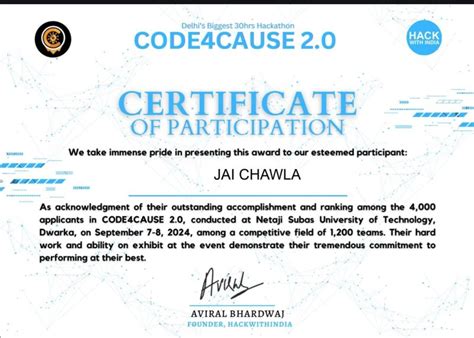 Jai Chawla On Linkedin Hackathon Code4cause2024 Learningexperience 30hourchallenge Teamwork