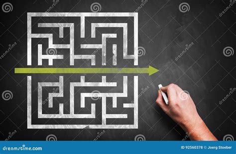 Hand Drawing A Shortcut To A Maze Royalty Free Stock Image 92560378