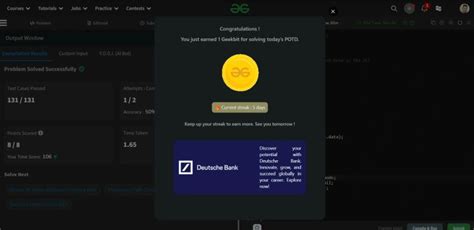 Geekstreak Pod Deutschebank Problem Keyinsights Dsa