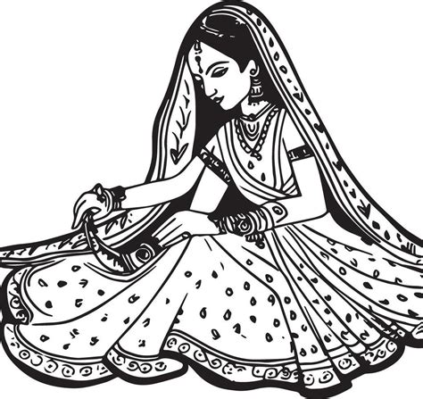 Indian Bride Dulhan Coloring Page Coloring Pages Indian Bride