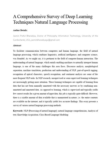 2 A Comprehensive Survey Of Deep Learning Techniques For Natural Language Processing Pdf