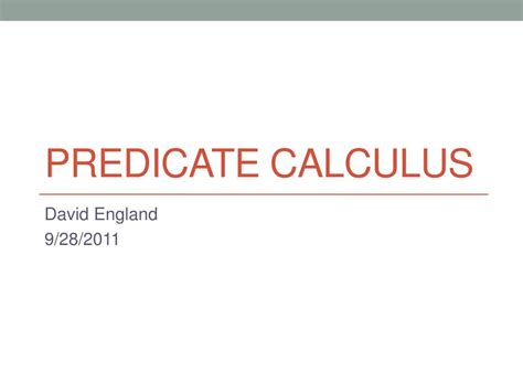 ppt predicate calculus powerpoint presentation free download id