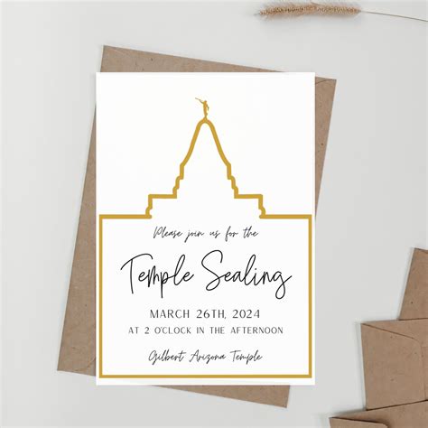 Lds Temple Sealing Invitation Editable Wedding Template Etsy