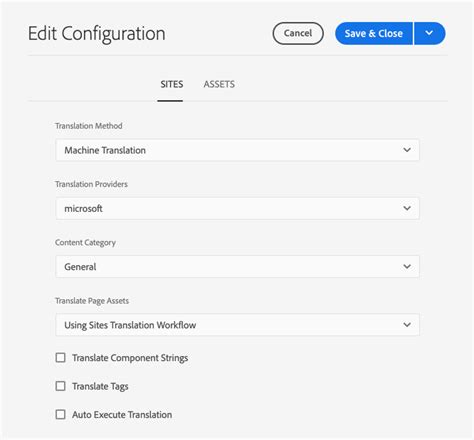 Configure The Translation Connector Aem Sites Adobe Experience Manager