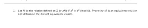 Solved Let R Be The Relation Defined On Z By ARb If Ab Chegg