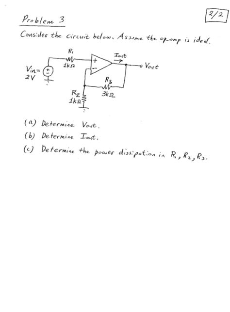 Solved Consider The Circuit Below Assume The Op Amp Is