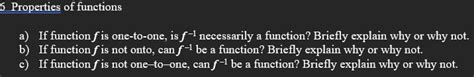 Solved Properties Of Functions A If Function F Is Chegg