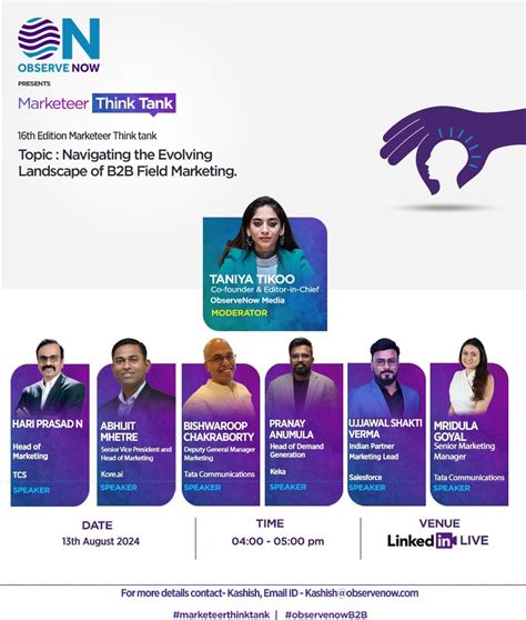Join Us For The 𝟏𝟔𝐭𝐡 𝐄𝐝𝐢𝐭𝐢𝐨𝐧 Of 𝐌𝐚𝐫𝐤𝐞𝐭𝐞𝐞𝐫 𝐓𝐡𝐢𝐧𝐤 𝐓𝐚𝐧𝐤 By Observenow Media Shivani Babbar