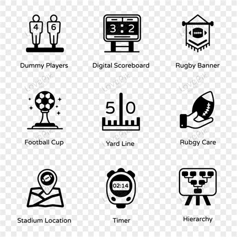스포츠 글리프 아이콘 집합입니다 Png 일러스트 무료 다운로드 Lovepik
