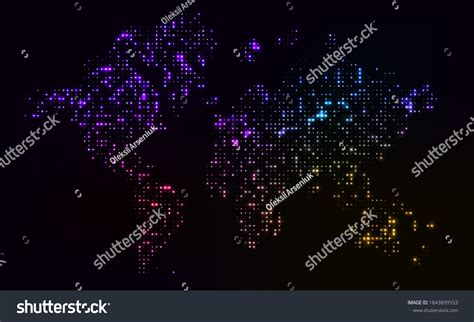 Global Big Data Analysis Visualized Glowing Stock Illustration