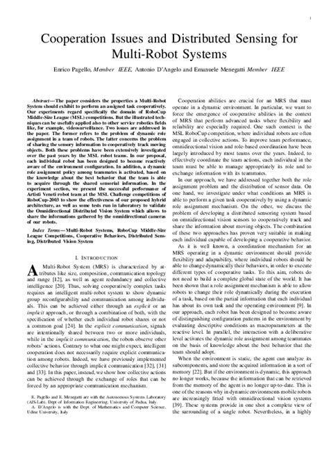 cooperation issues and distributed sensing for multirobot systems
