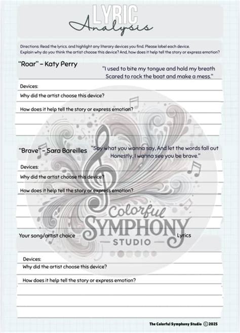 Lyric Detectives Song Analysis Through Literary Devices Ela Music Integration