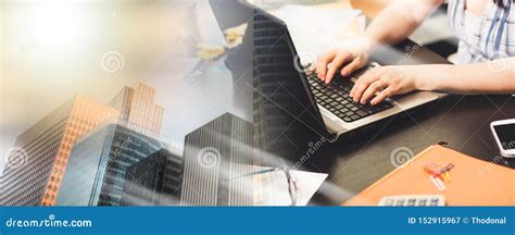 Female Hands Using A Laptop Multiple Exposure Stock Image Image Of Female Keyboard 152915967