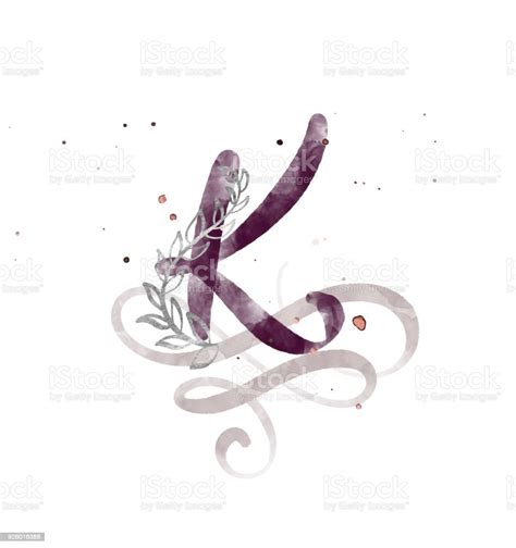 손 서 예 문자 K 수채화 스크립트 글꼴 그려 잉크와 함께 작성 하는 고립 된 편지 필기 브러쉬 스타일입니다 디자인 포스터 결혼식 생일 카드 포장 기호에 대 한 손 글자