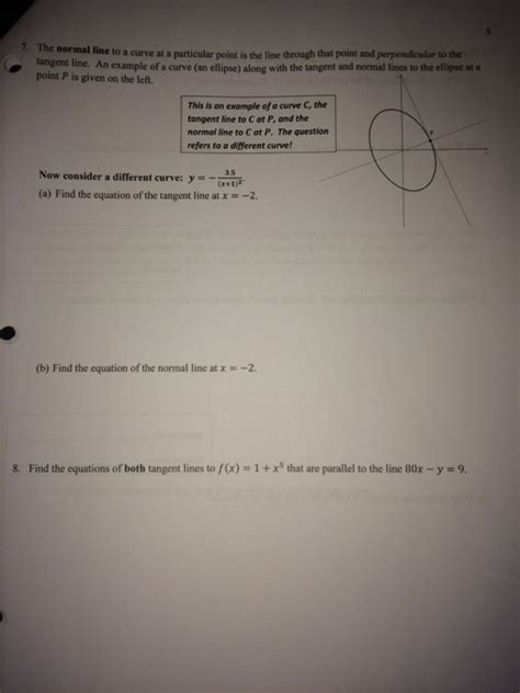 Solved Question The Normal Line To A Curve At A Chegg